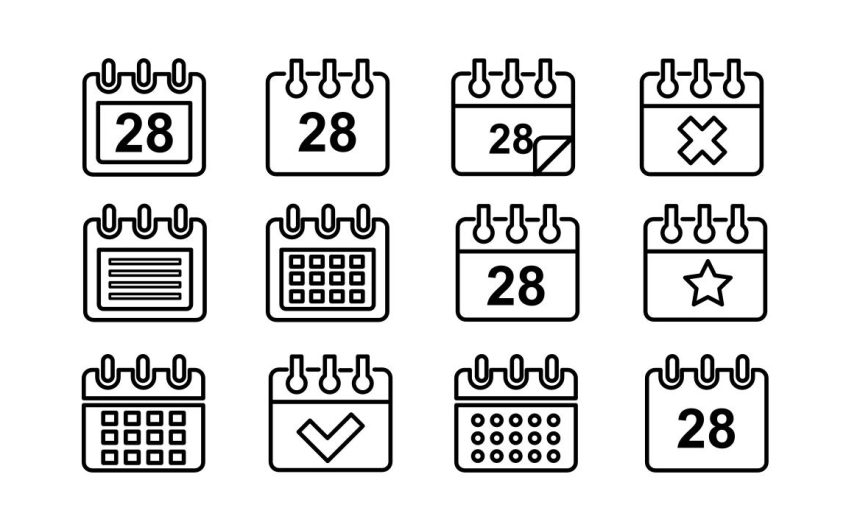 Koleksi ikon kalender | 0048 – Desainae