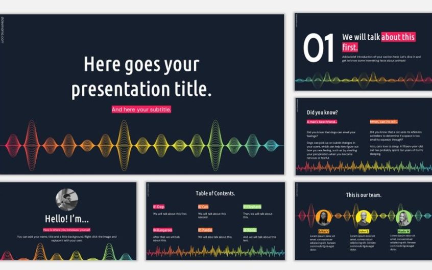 Sound Waves free slides theme. – Desainae