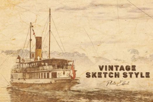 Vintage Sketch Style Photoshop Action Template - desainae.com